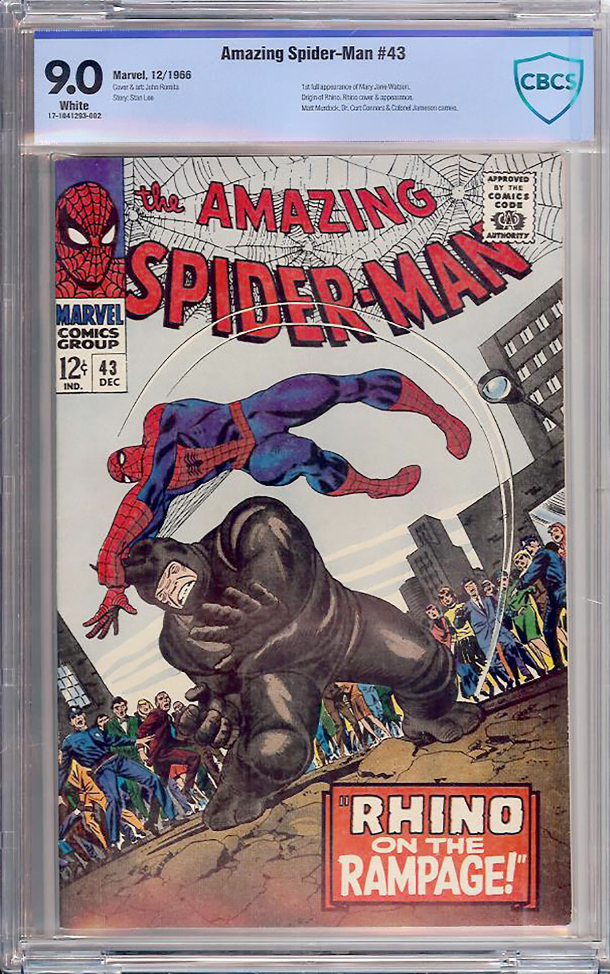 Amazing Spider-Man #43 CBCS 9.0 w // Auction // Pedigree Comics