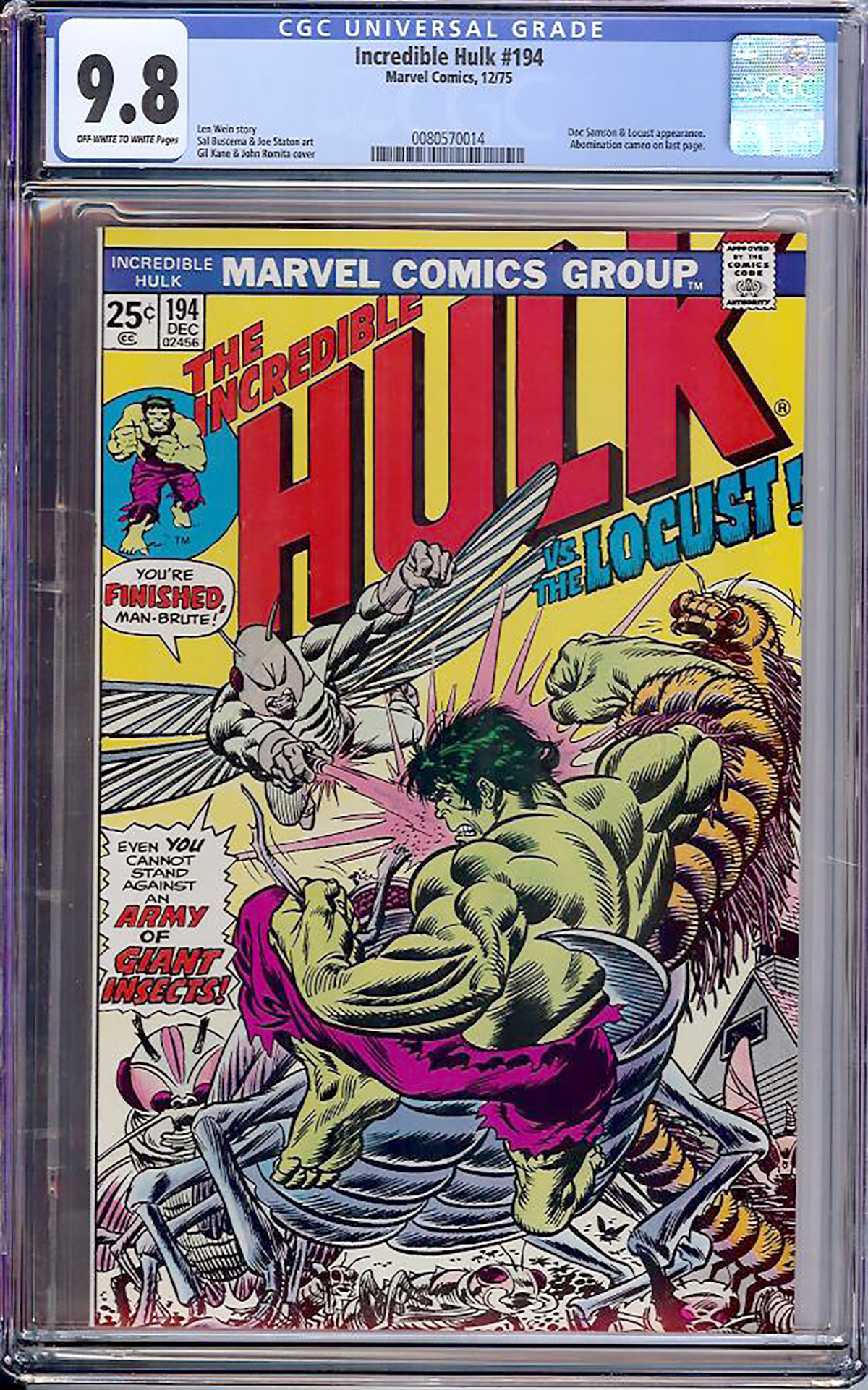 Incredible Hulk #194 CGC 9.8 ow/w Incredible Hulk #194 CGC 9.8 ow/w