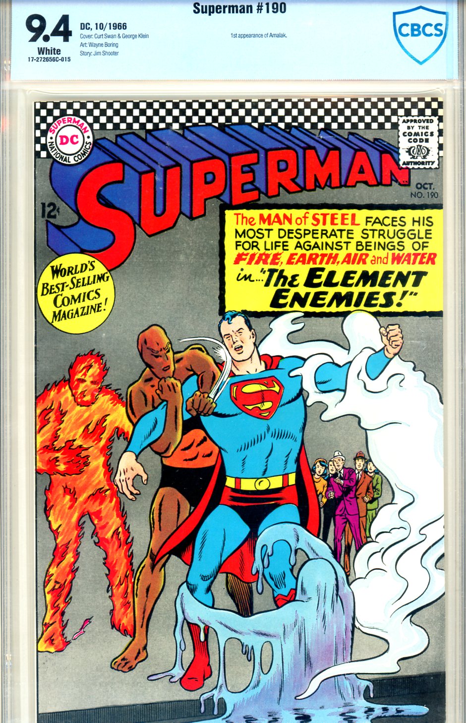 Superman #190 CBCS 9.4 w // Inventory // Pedigree Comics
