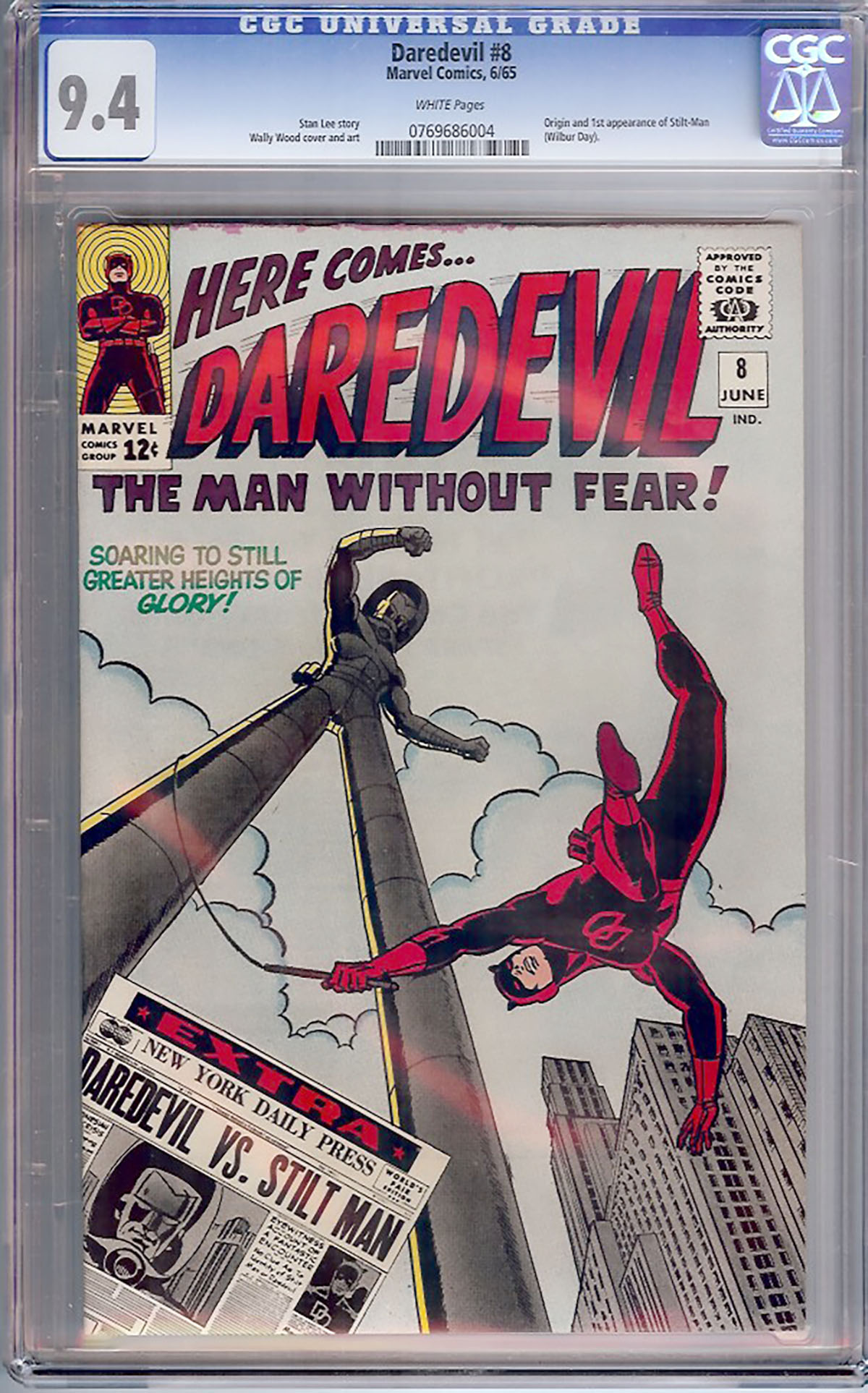 Daredevil #8 CGC 9.4 w // Auction // Pedigree Comics