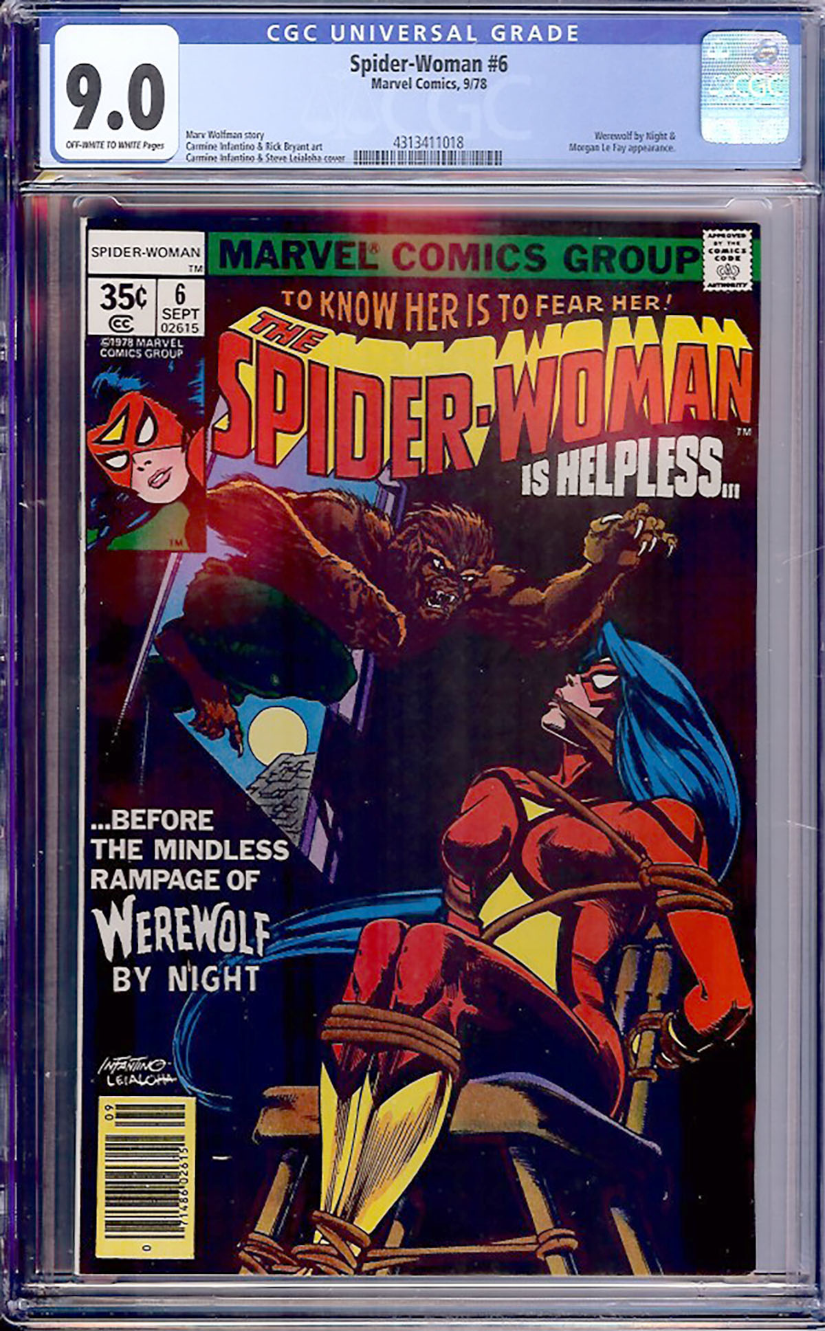 Spider-Woman #6 CGC 9.0 ow/w // Auction // Pedigree Comics