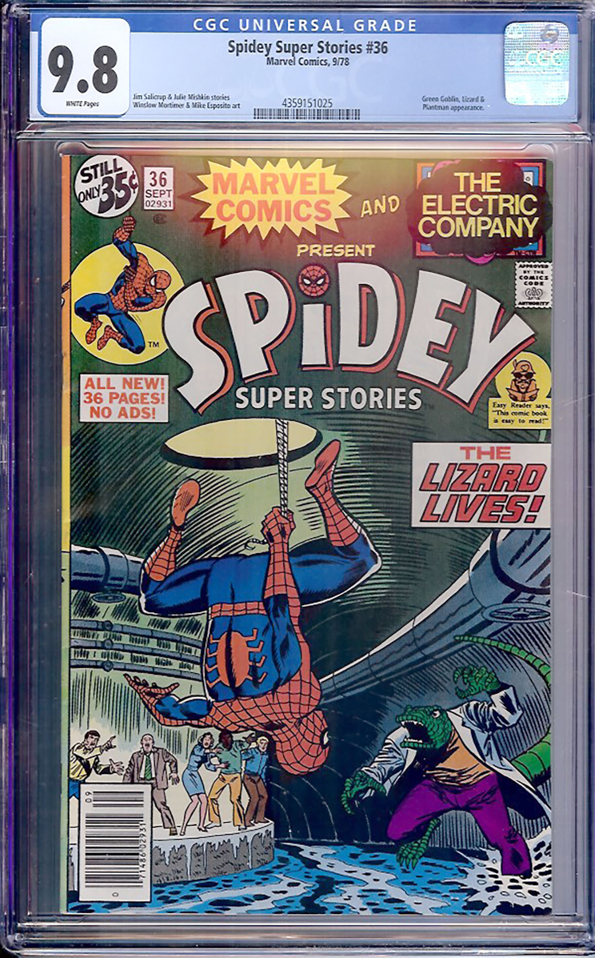 Spidey Super Stories #36 CGC 9.8 w // Auction // Pedigree Comics