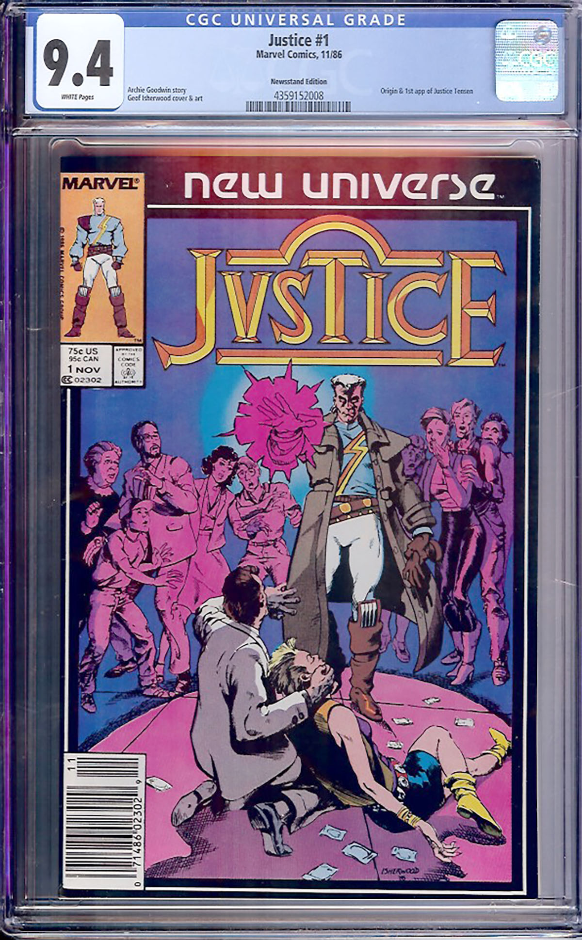 Justice #1 CGC 9.4 w Newsstand Edition // Auction // Pedigree Comics