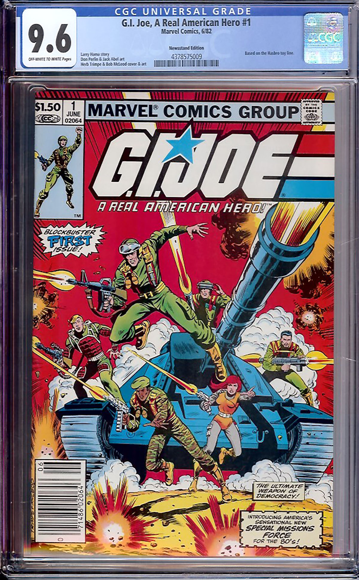 G.I. Joe, A Real American Hero #1 CGC 9.6 ow/w Newsstand Edition ...