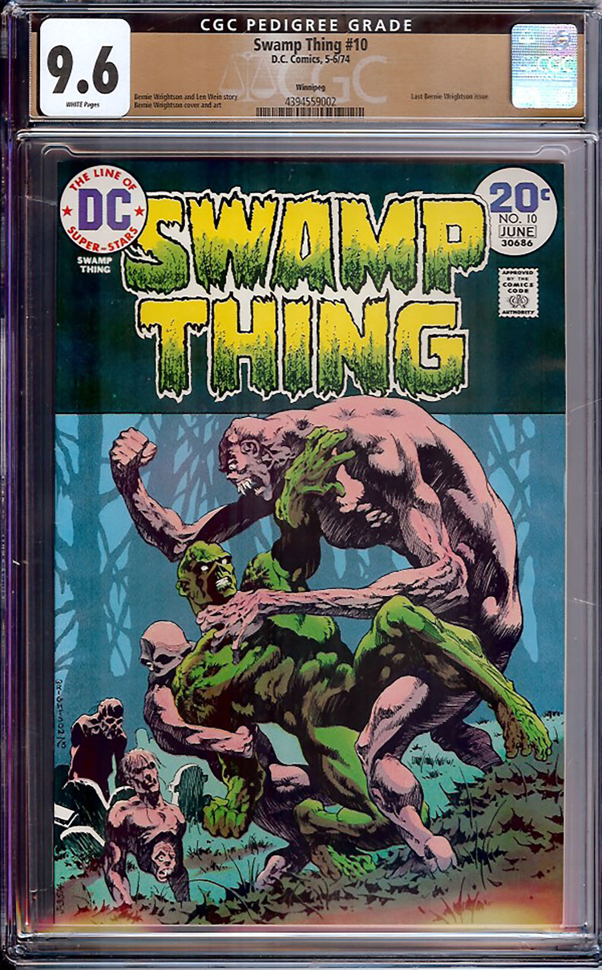Swamp Thing #10 CGC 9.6 w Winnipeg // Auction // Pedigree Comics