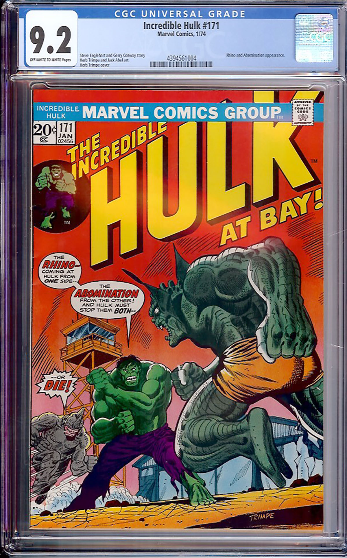 Incredible Hulk #171 CGC 9.2 ow/w // Auction // Pedigree Comics