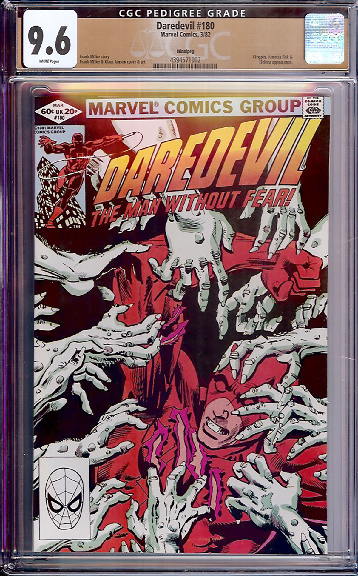 Daredevil #180 CGC 9.6 w Winnipeg // Auction // Pedigree Comics