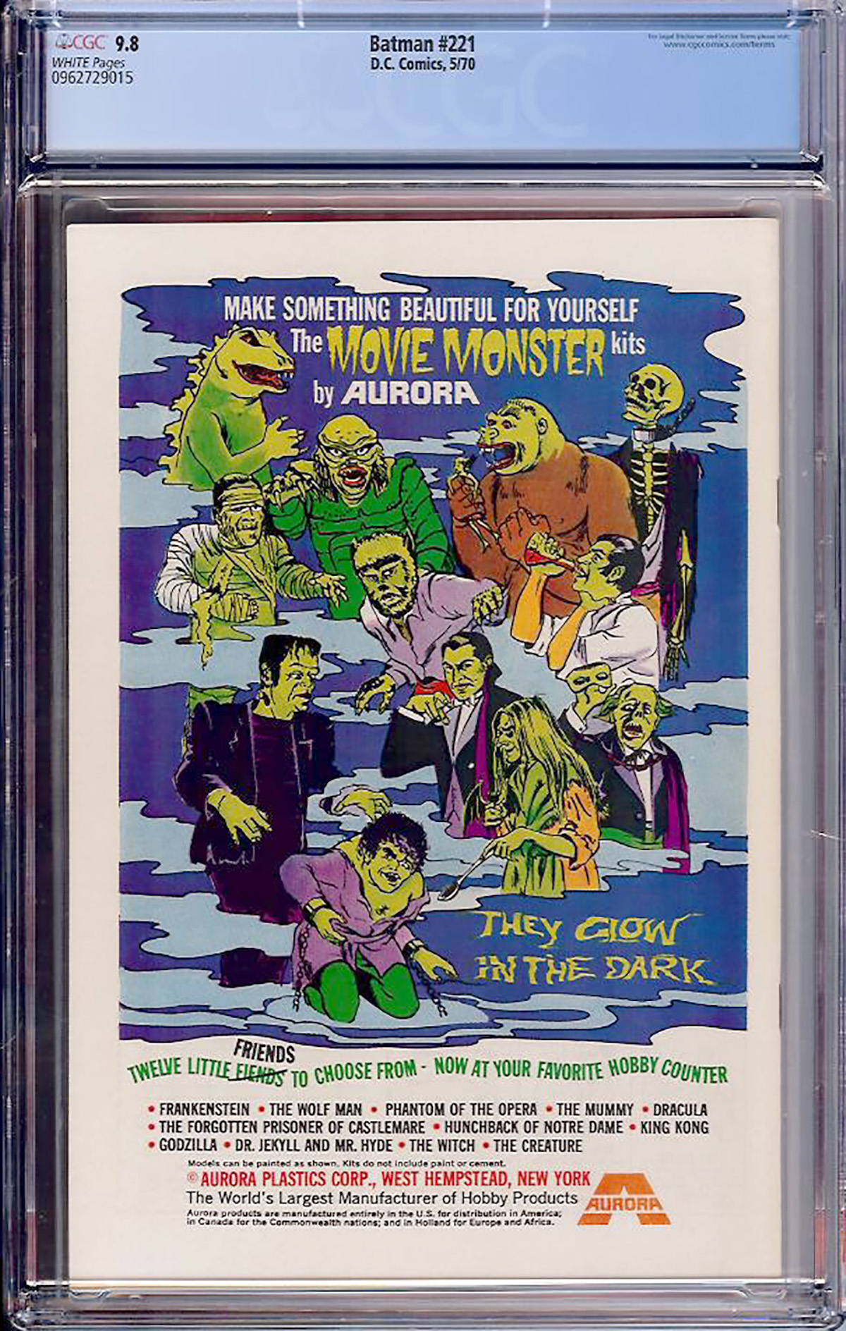 Batman #221 CGC 9.8 w // Auction // Pedigree Comics