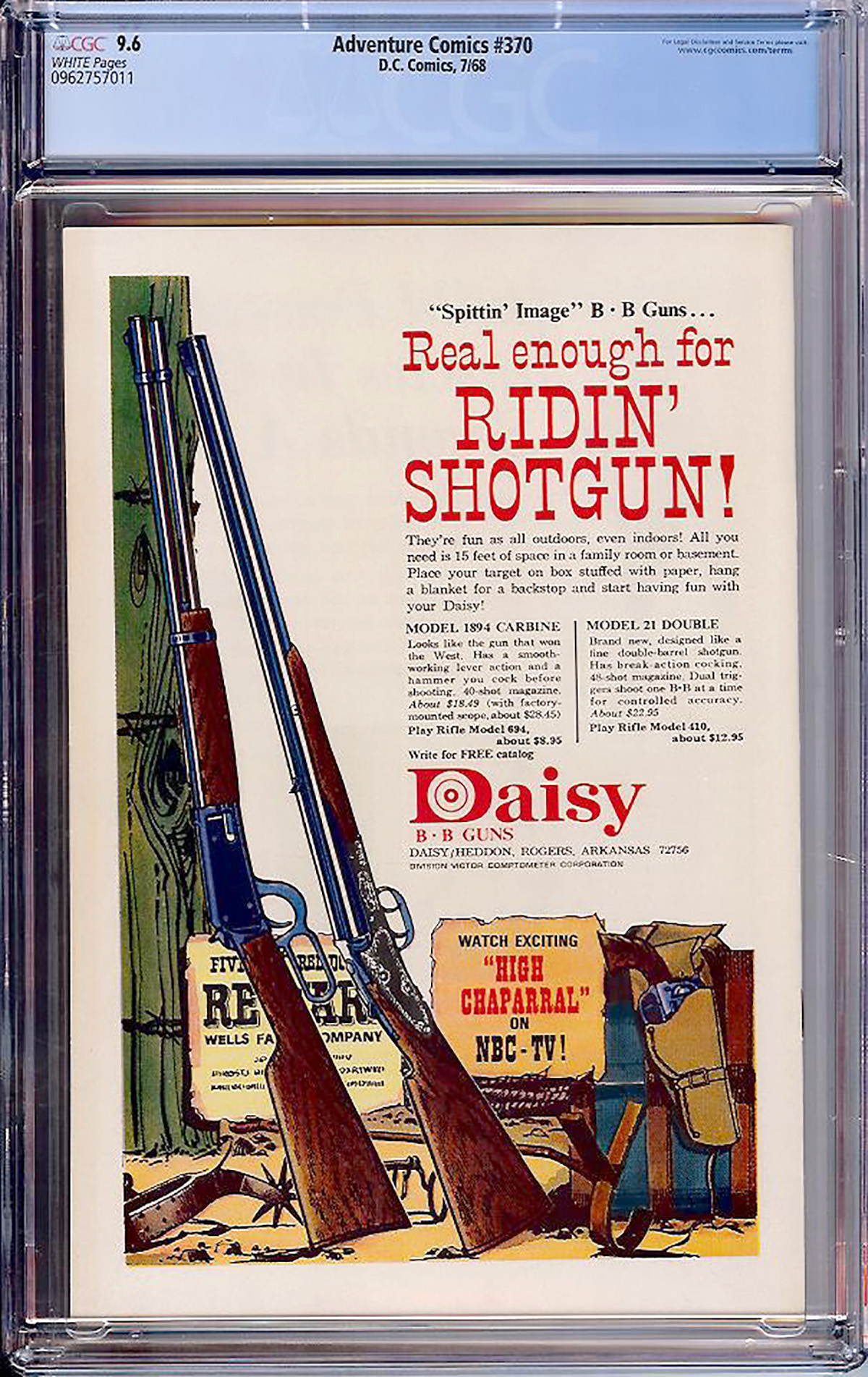 Adventure Comics #370 CGC 9.6 w // Auction // Pedigree Comics